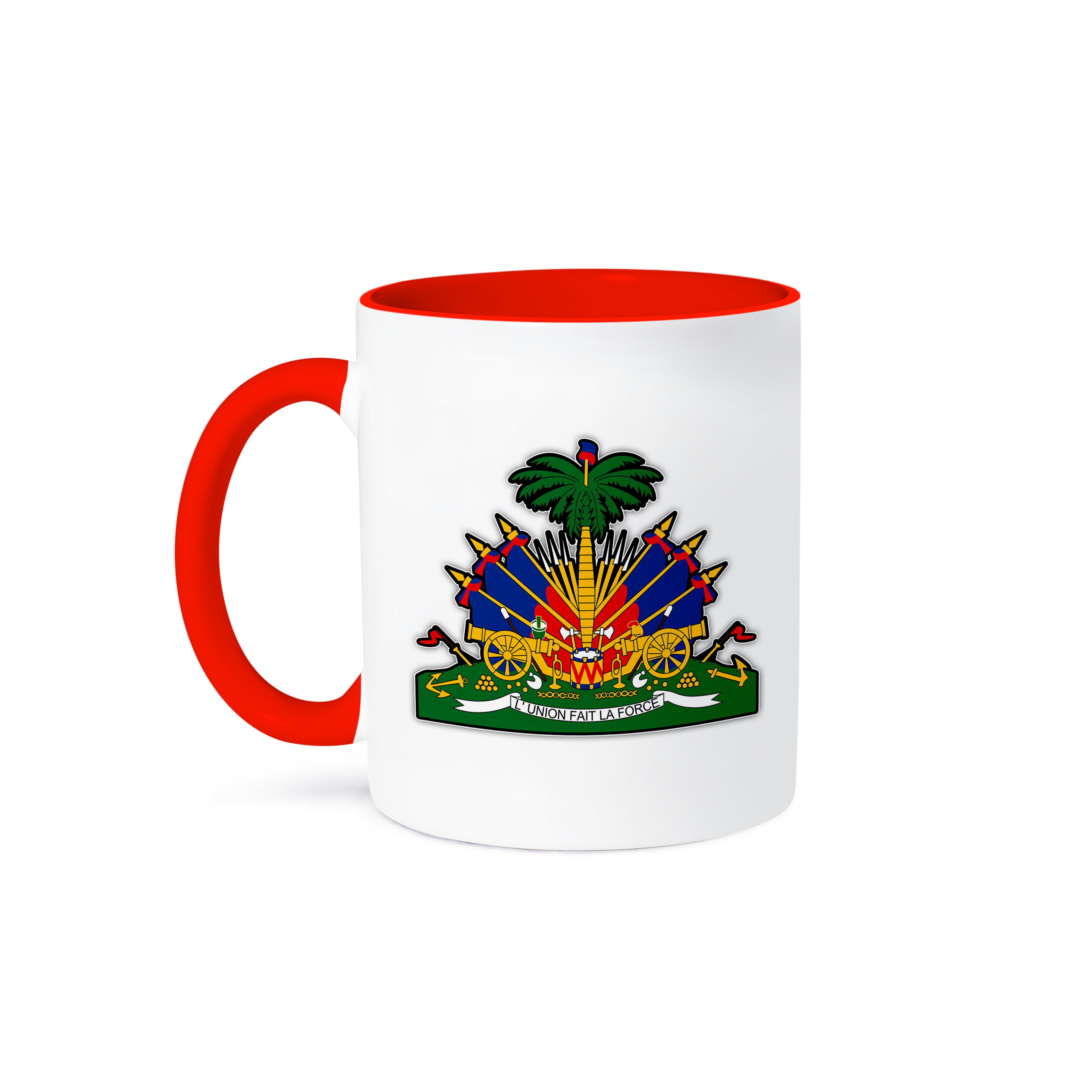 Haiti Coat Of Arms National Symbol Icon, 15oz Two-Tone Red Mug ...