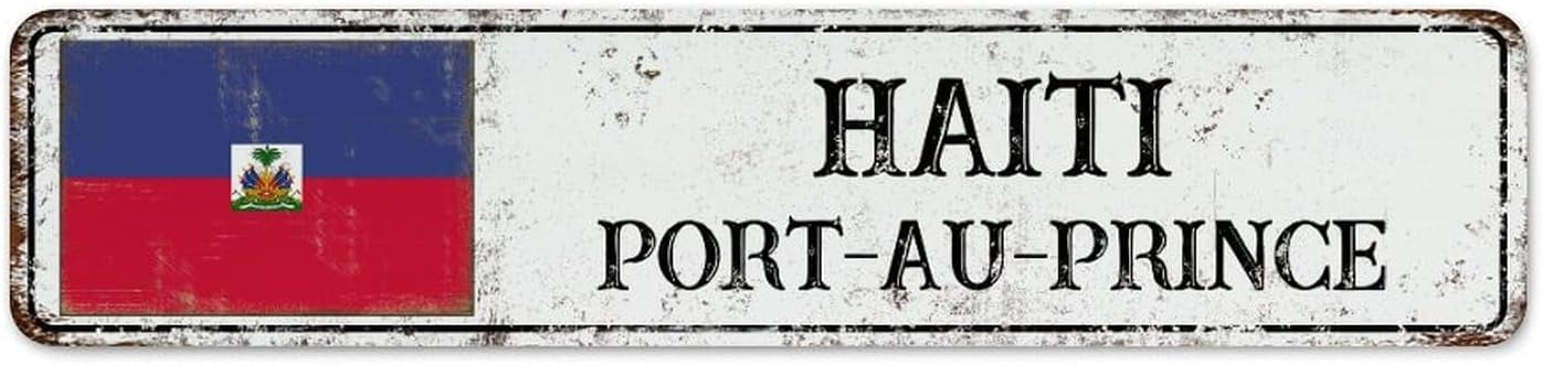 Haiti Flag City Street Custom Metal Sign Farmhouse Pubs Club Signs ...