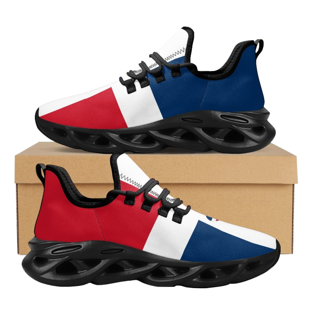 Haiti Flag ECG Pattern Oversize Air Cushion Running Shoes Men Sports ...