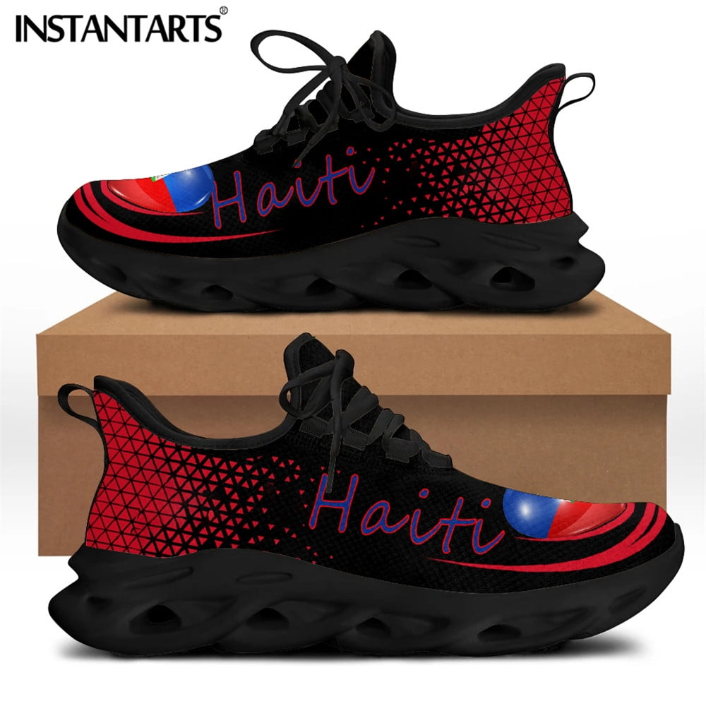 Haiti Flag Flats Men Shoes Casual Sneakers Lace-up Summer Comfortable ...