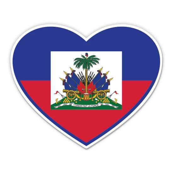Haiti Flag Heart Sticker Phone Decal Water Bottle Stickers Car Decals ...