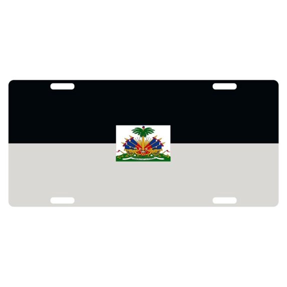 Haiti Flag License Plate Black White and color Version - Aluminum ( 12 ...