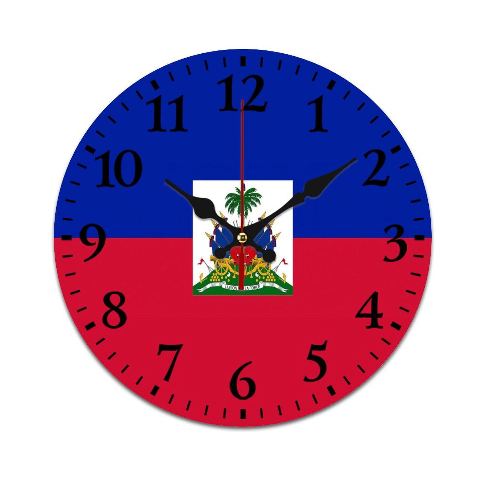 Haiti Flag Wall Clock Modern Design Clocks Wall Hanging Home Office ...