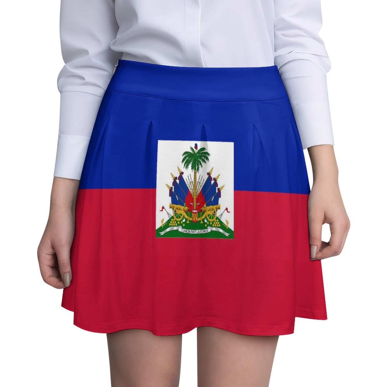 Haiti Flag Women's Casual Mini Skirt Invisible Zipper Summer Skirts ...