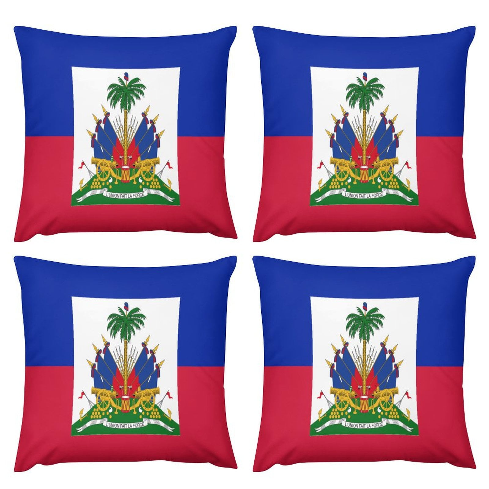 Haiti Haitian Flag Coat of Arms Red 4 Pcs Cushion Covers Sofa Cushion ...