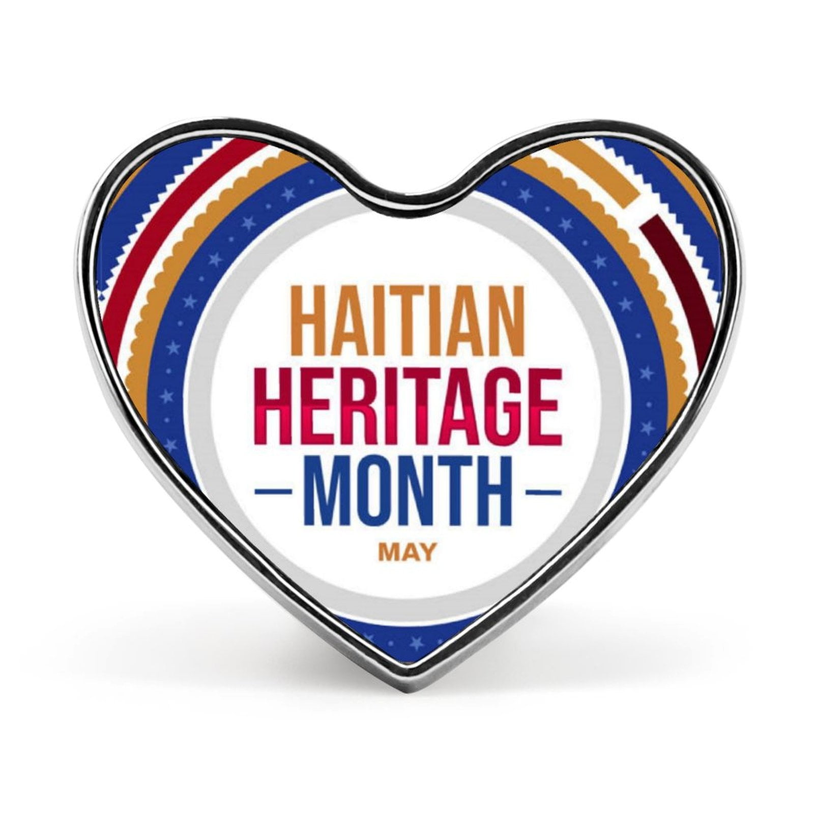 Haiti Haitian Flag Day Haitian Heritage Month Pins Heart Buttons Enamel ...