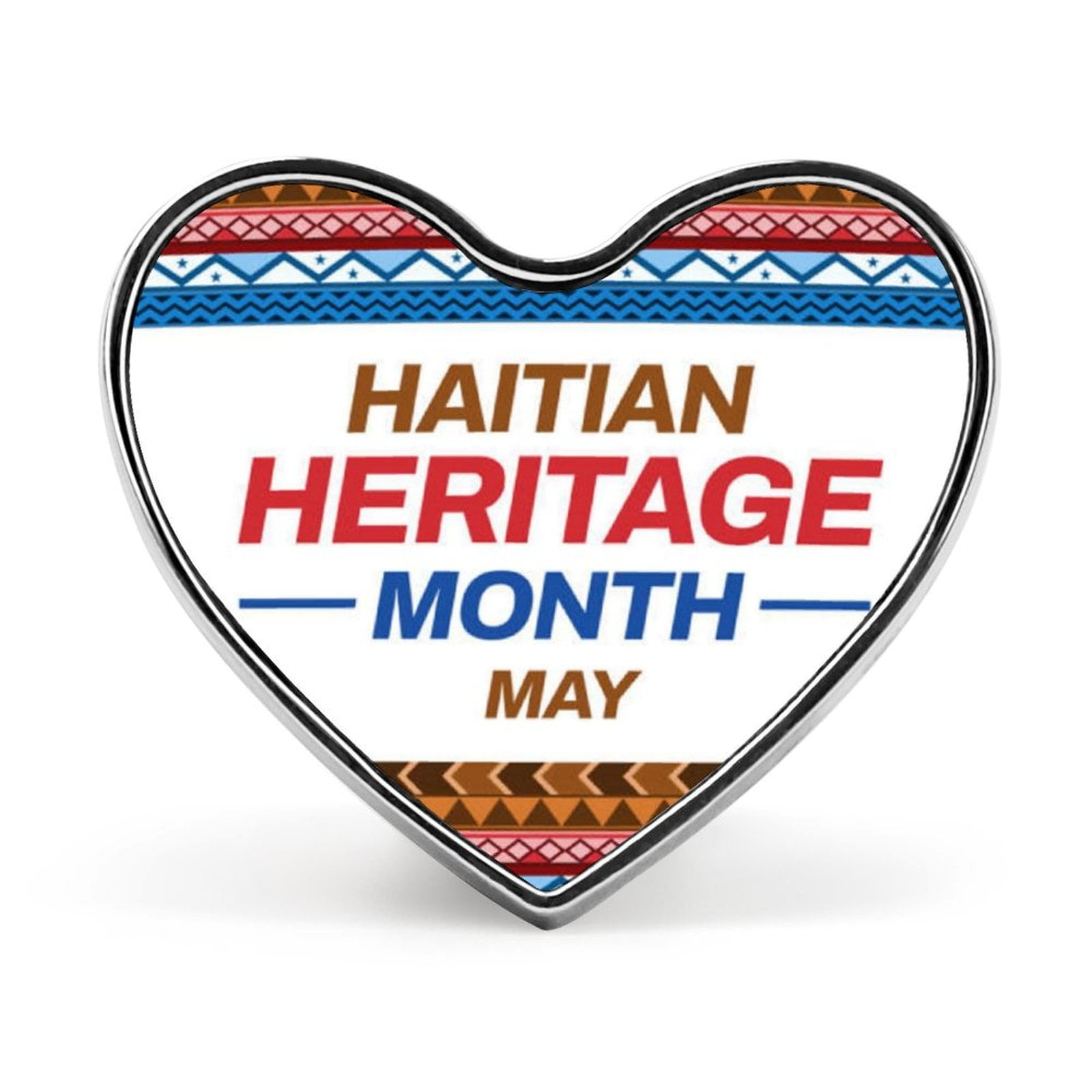 Haiti Haitian Flag Day Haitian Heritage Month Pins Heart Buttons Enamel ...