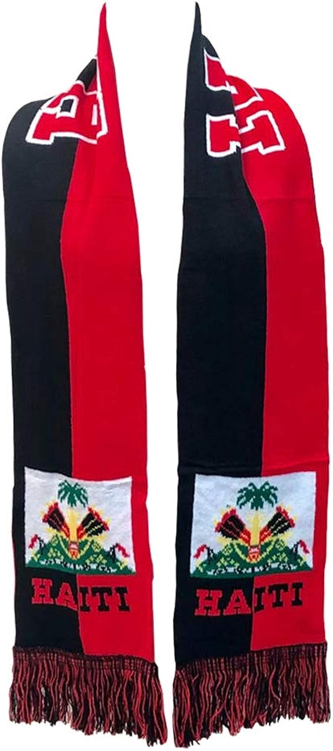 Haiti Haitian Flag Scarf/Sash/Stole (Black & Red) Retro - Walmart.com