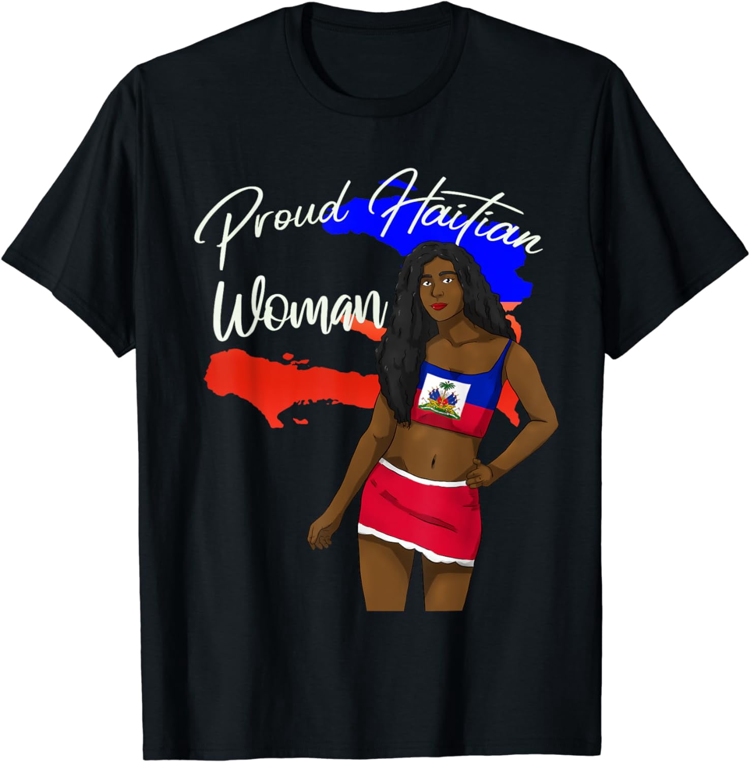 Haiti Haitian Love Flag Proud Cool Woman Queen Girl Princess T-Shirt ...