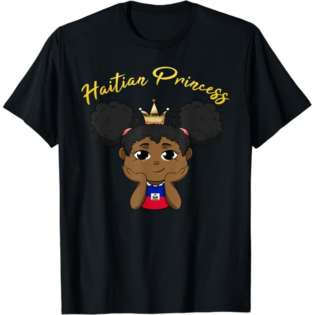 Haiti Haitian Love Flag Proud Woman Princess Crown Girl T-Shirt ...