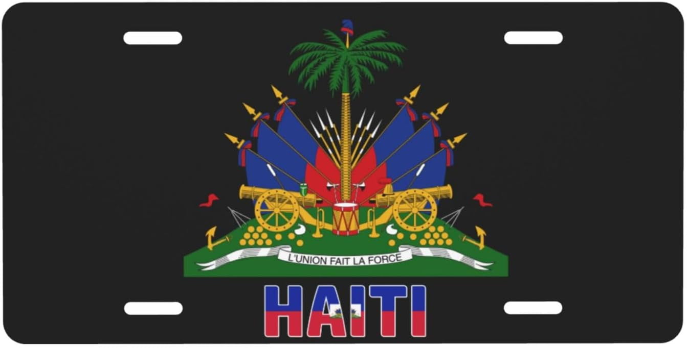 Haiti Haitian National Emblem License Plate for Cars with 4 Holes 6x12 ...