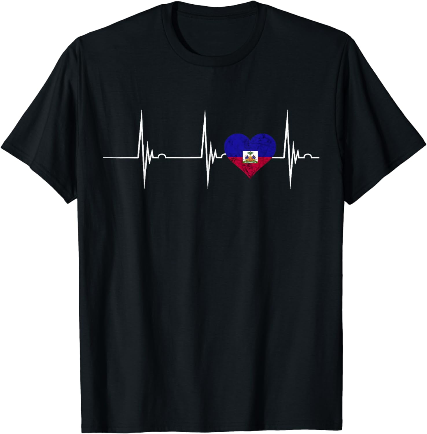 Haiti Heart Haitian Heartbeat EKG Pulse Haiti Pride T-Shirt - Walmart.com