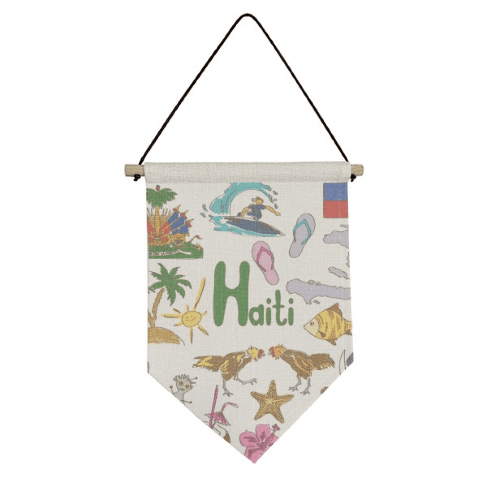 Haiti Landscap Animals National Flag Canvas Flag Hanging Wall Art Decor ...