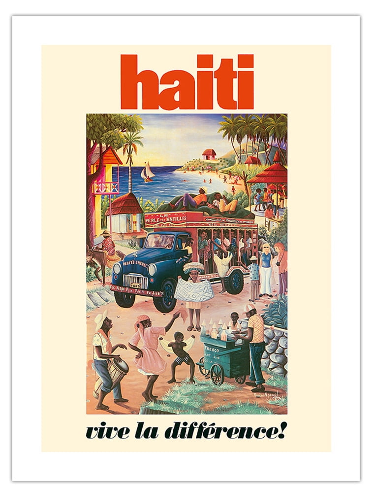 Haiti - Live the Difference! (Vive La Différence!) - Vintage Travel Poster by Andre Normil c ...