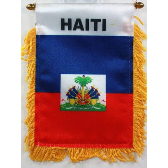Haiti MINI BANNER FLAG CAR & HOME WINDOW MIRROR HANGING 2 SIDED ...