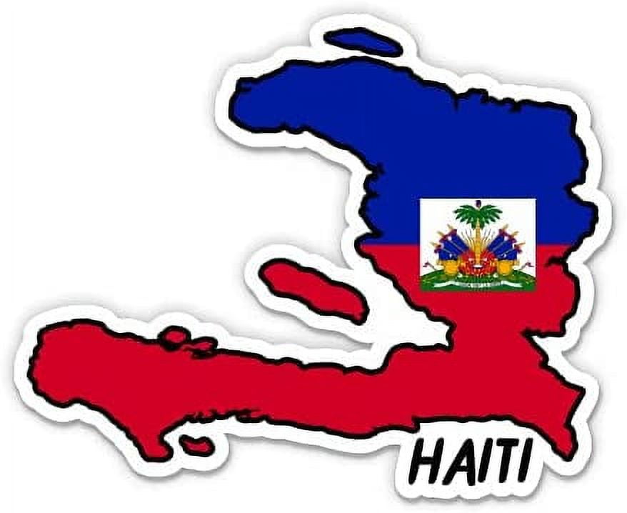 Haiti Map with Flag - Vinyl Sticker for Car, Laptop, Notebook - 5 ...