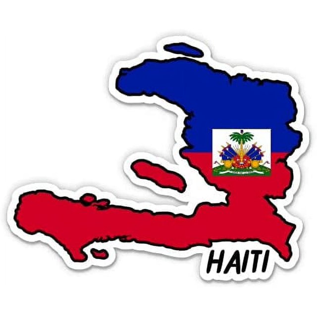 Haiti Map with Flag - Vinyl Sticker for Car, Laptop, Notebook - 5 ...