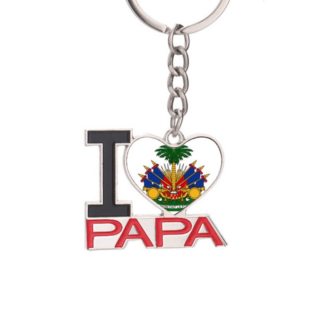 Haiti North America National Emblem Keychain Metal Keyring Holder Love ...