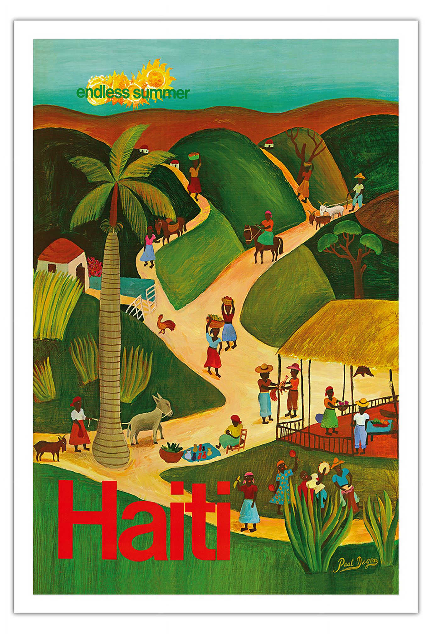 Haiti - Summertime - Village - Vintage Airline Travel Poster by Paul ...