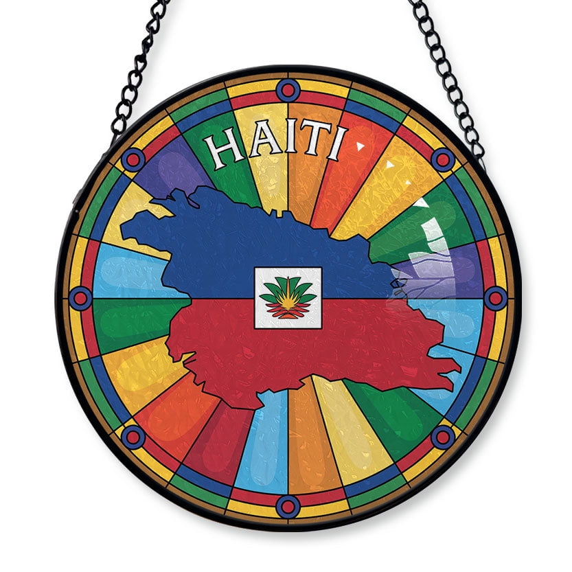 Haiti Travel Decor Suncatcher Stained Glass Window Hanging, Gift for ...
