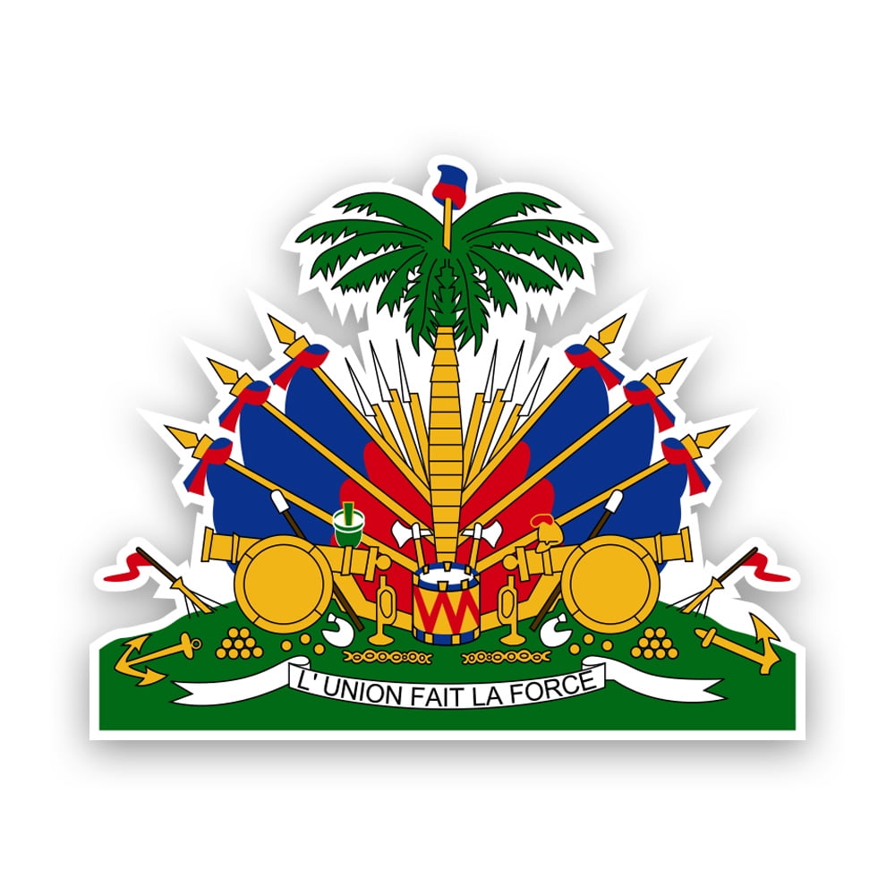 Haitian Coat of Arms Sticker Decal - Self Adhesive Vinyl - Weatherproof - Made in USA - haiti ...