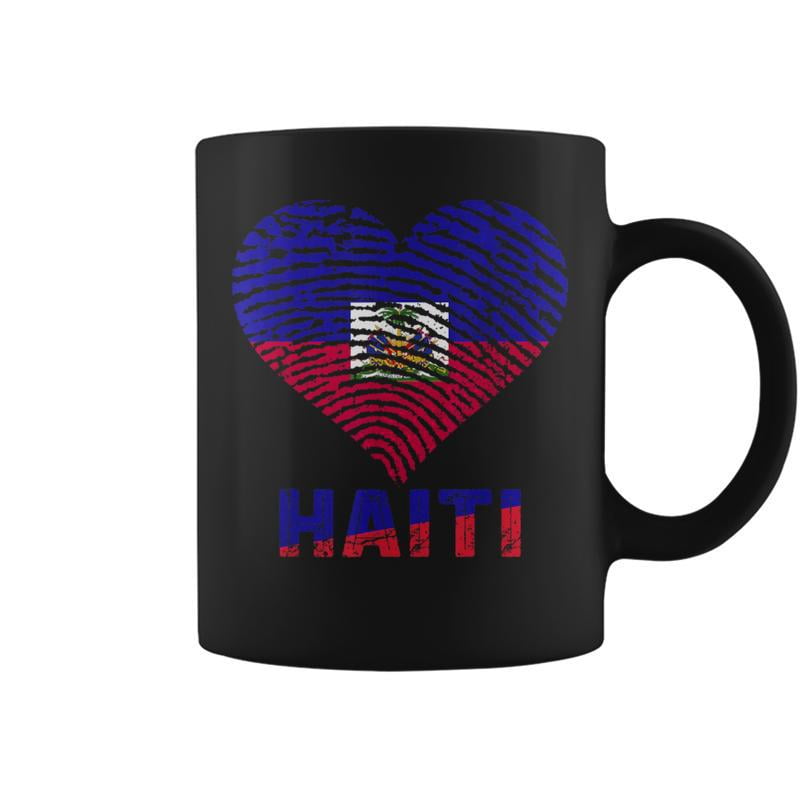 Haitian Flag Heart Thumb Haitian Roots Haitian Pride Haiti Coffee Mugs ...