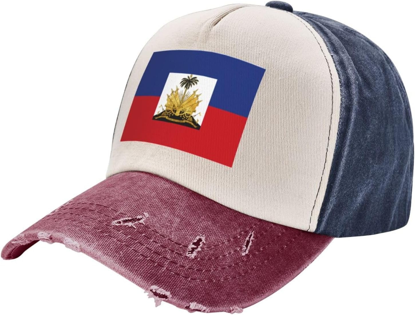 Haitian Flag Trucker Hat Denim Baseball Cap - Walmart.com