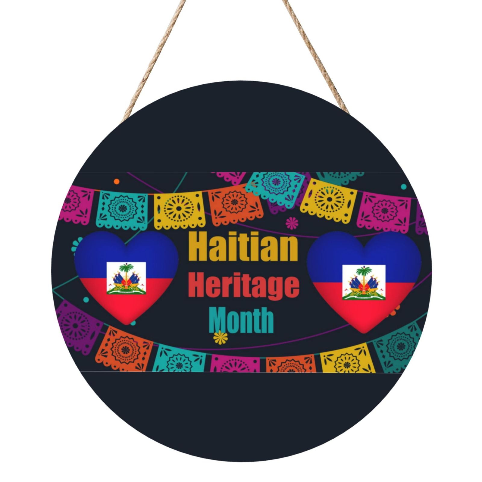 Haitian Heritage Month Haiti Pride 2025 Wooden Hanging Sign Ornament ...