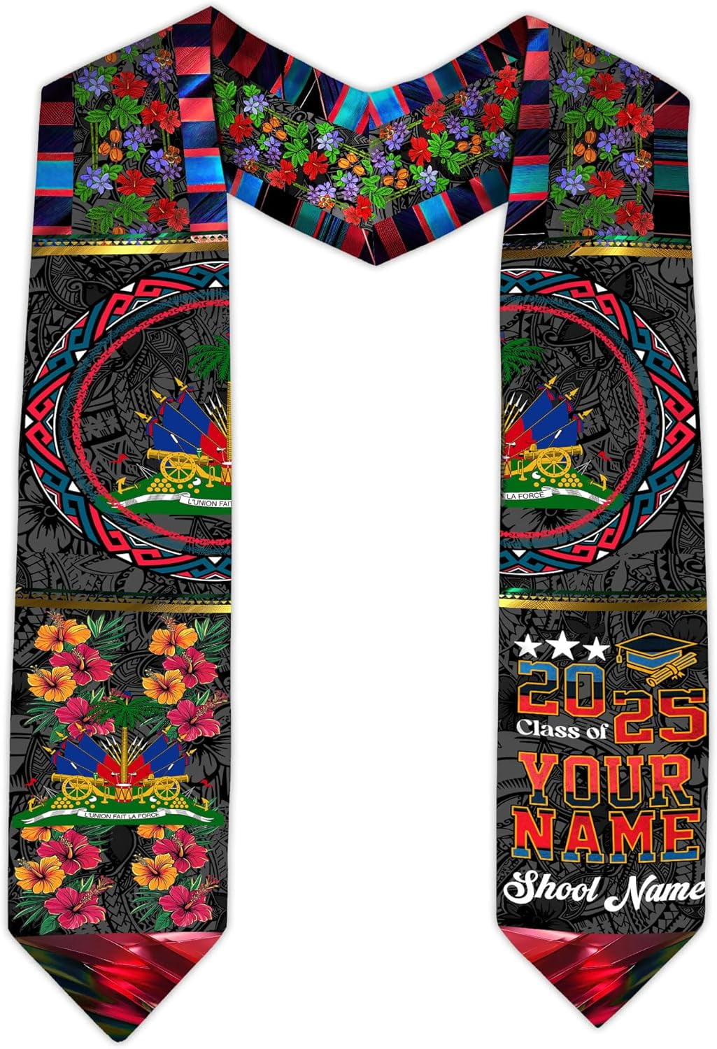 Haitians Graduation Sash, Haiti Graduation Stole Custom, Personalized ...