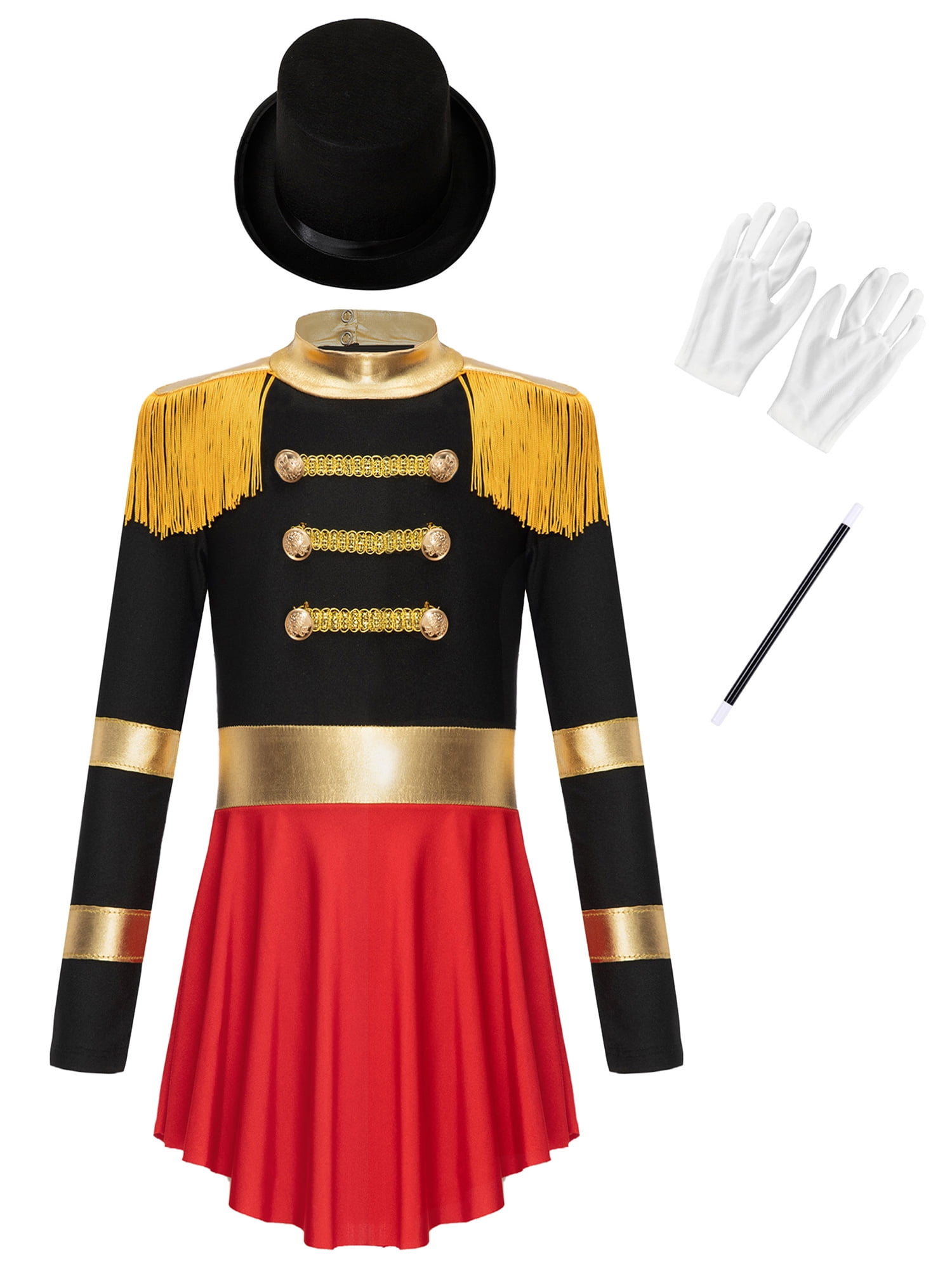 Haitryli 3Pcs Girls Circus Ringmaster Costume Outfit Steampunk Leotard ...