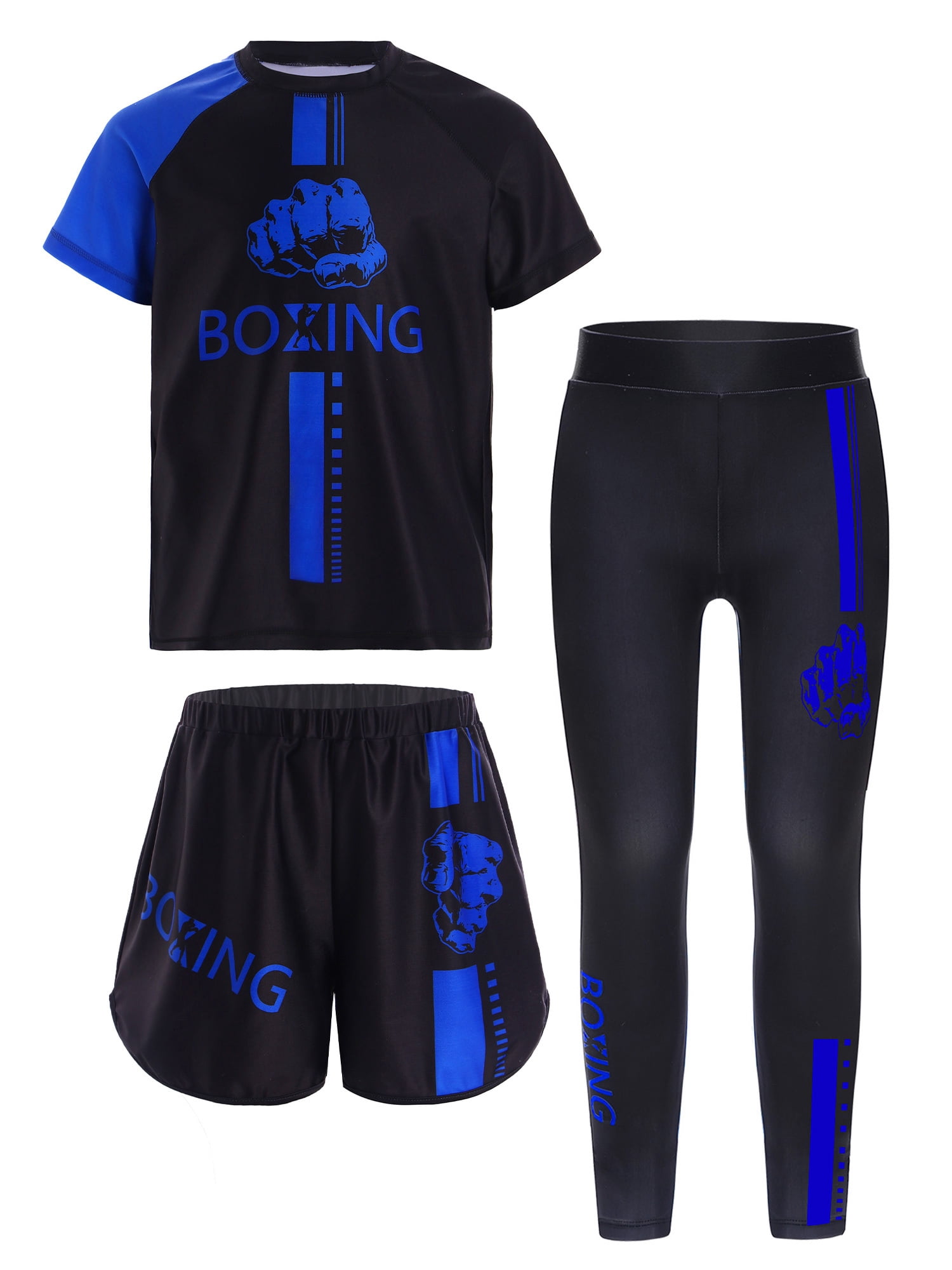 Haitryli Boys Boxing Outfit 3 Piece Muay Thai Cage Fighting Martia Arts ...