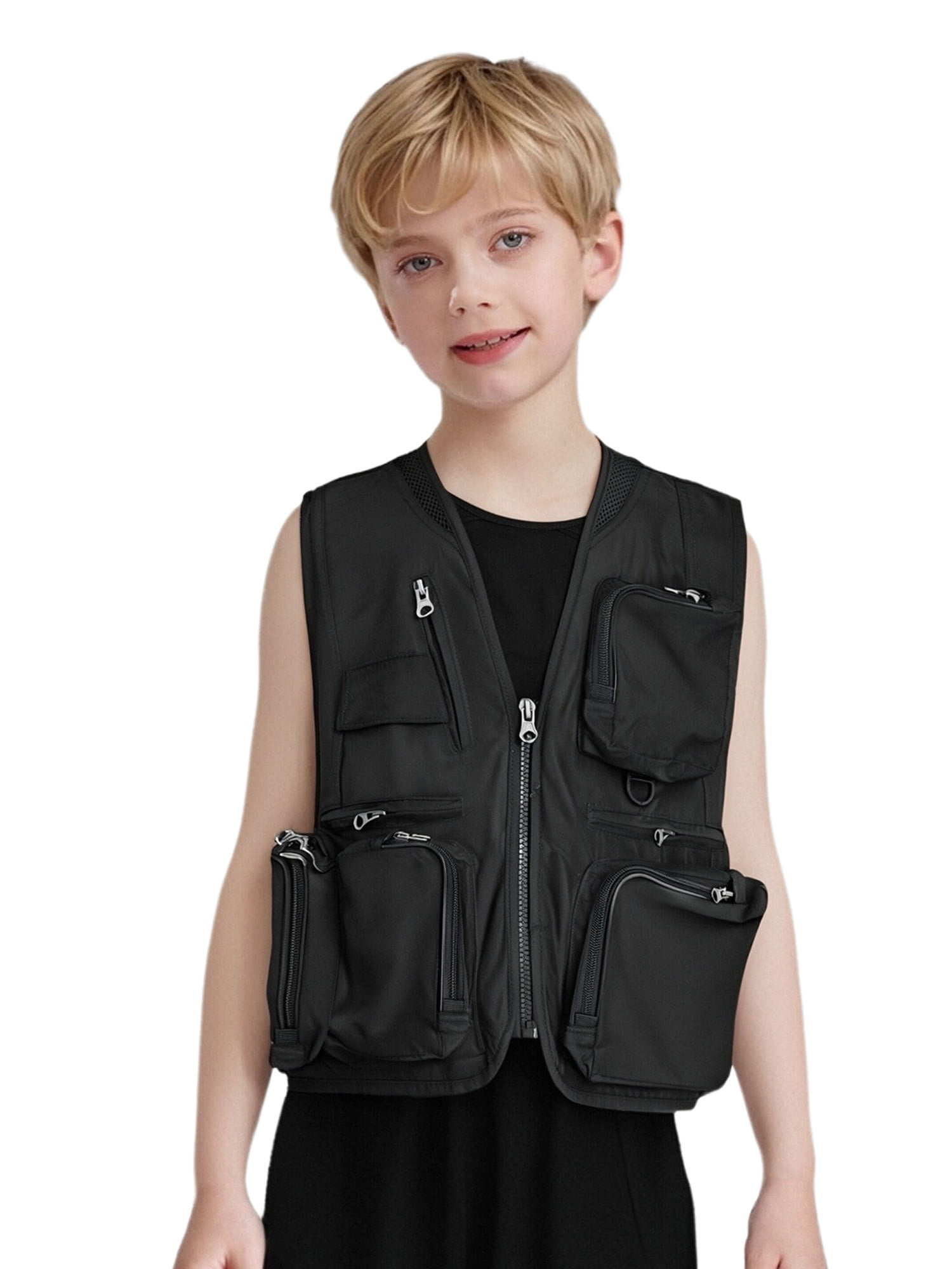 Haitryli Boys Girls Outdoor Activities Vest Sleeveless Fishing Cargo ...