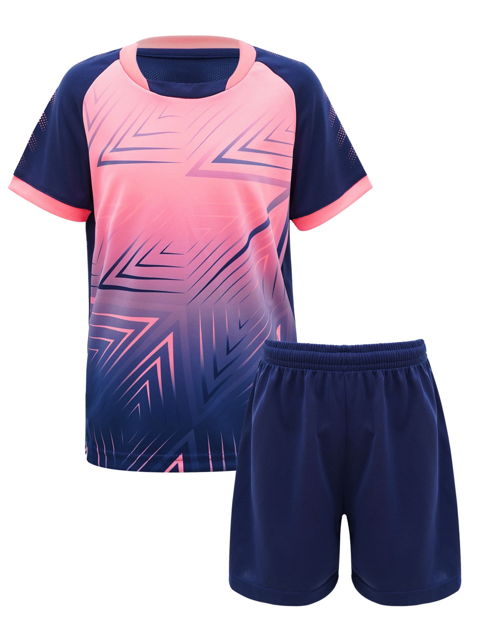 Haitryli Boys Sports Mesh Shirts and Athletic Shorts Set Kids Football ...