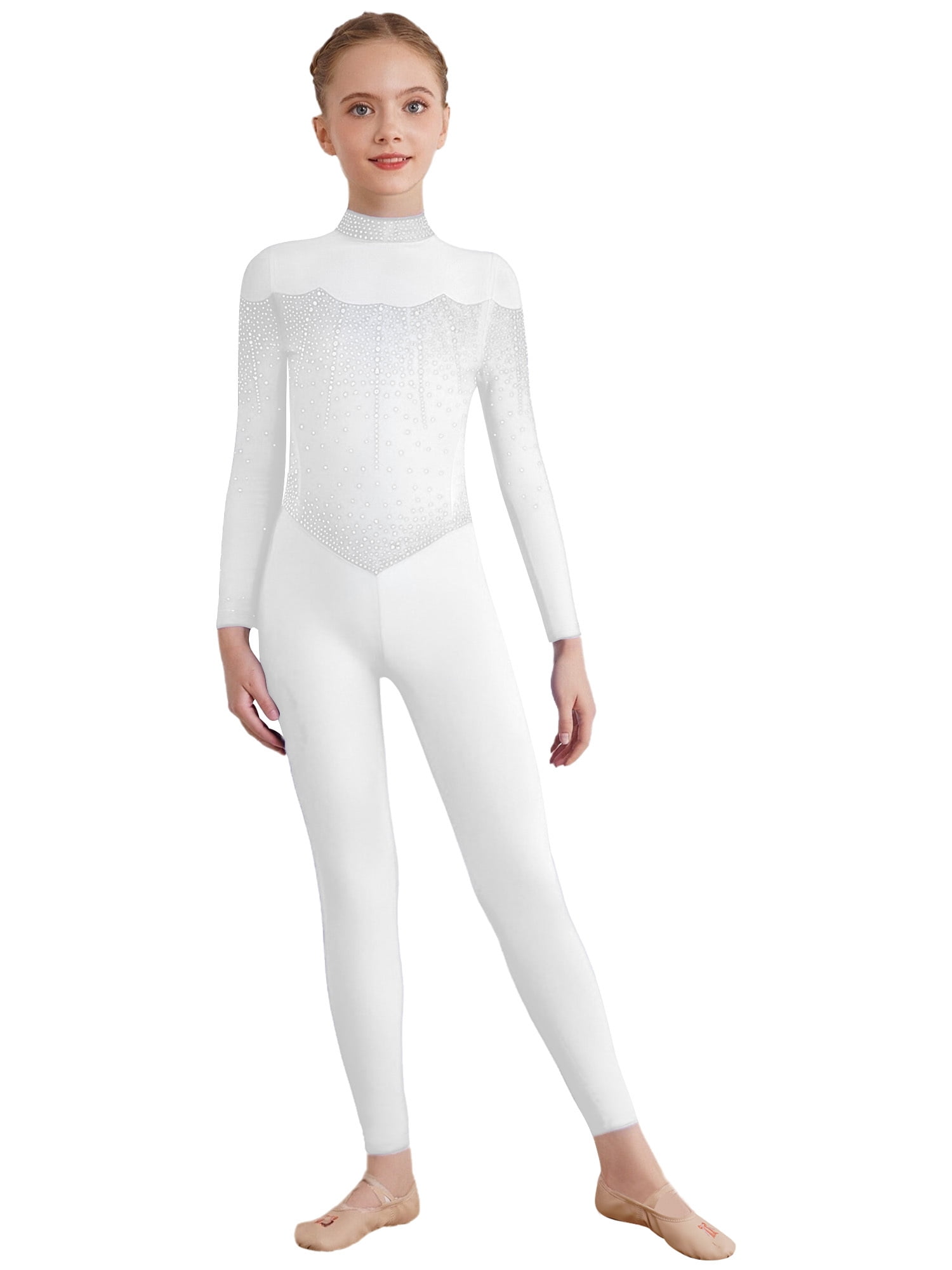 Haitryli Figure Skating Bodysuit for Girls Athletic Leotard Tank Ballet ...