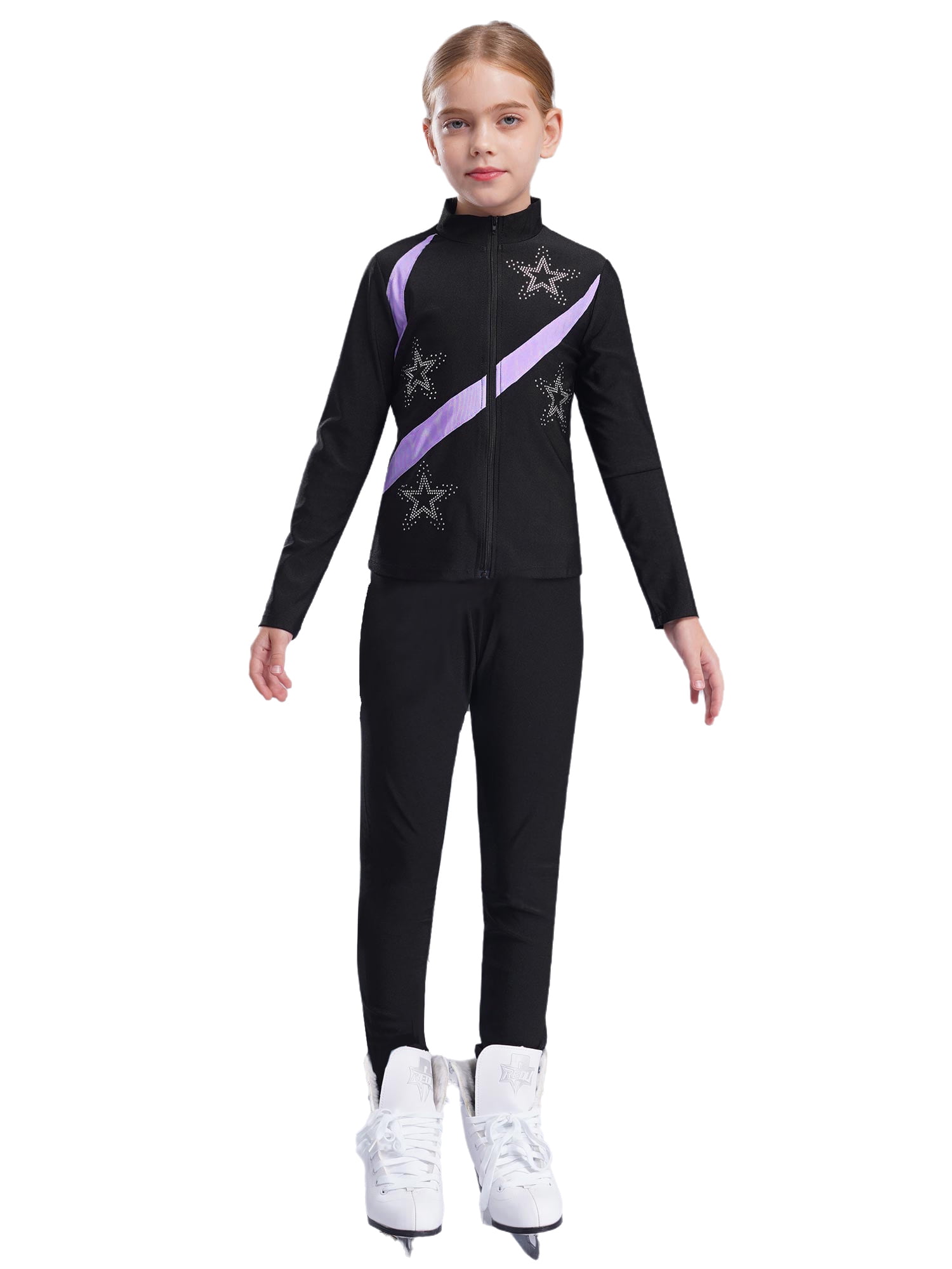 Haitryli Girls Figure Skating Jacket Ice Ballet Dance Jackets ...