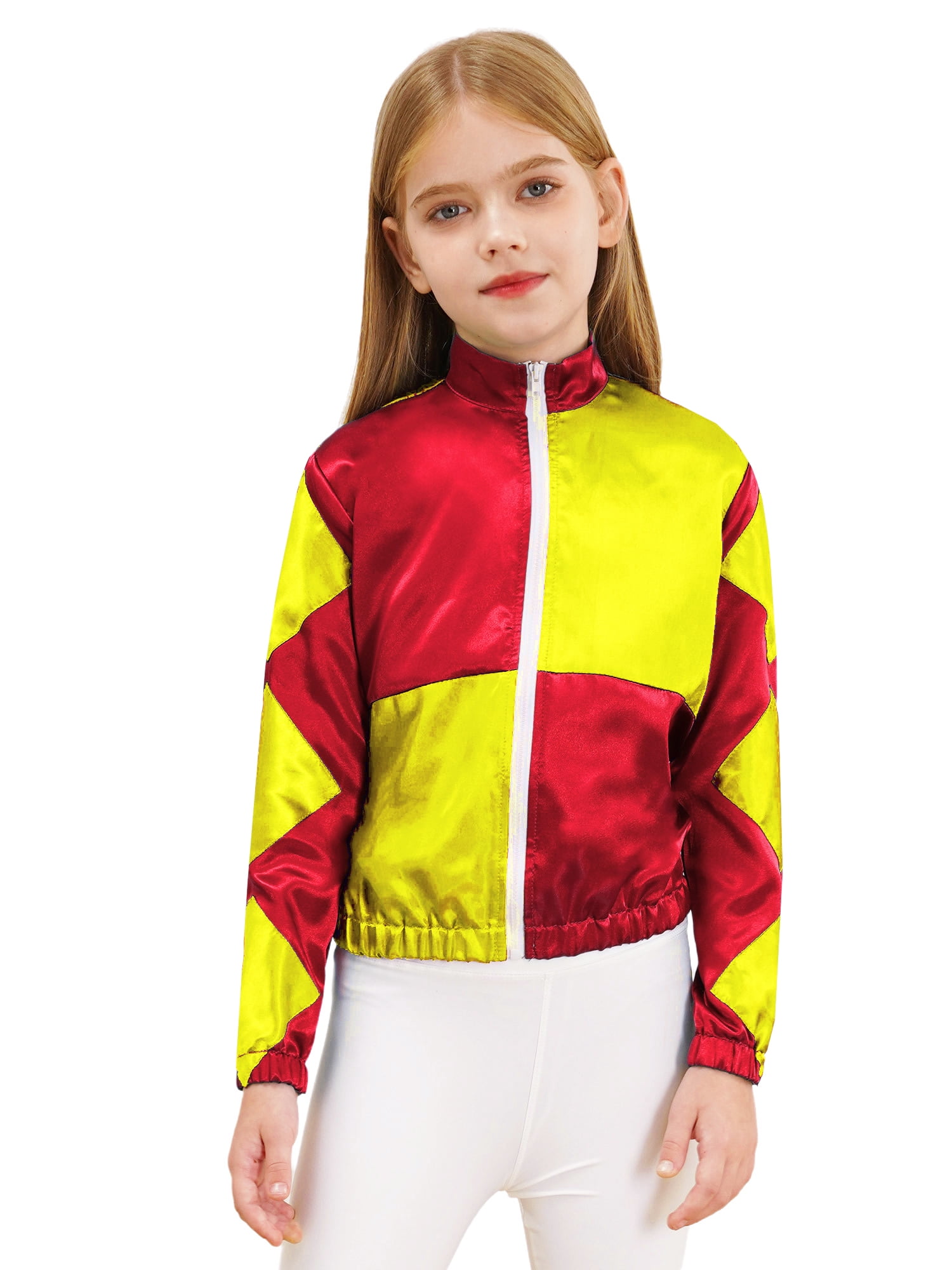 Haitryli Girls Horse Riding Trainer Costume Color Contrast Long Sleeve ...