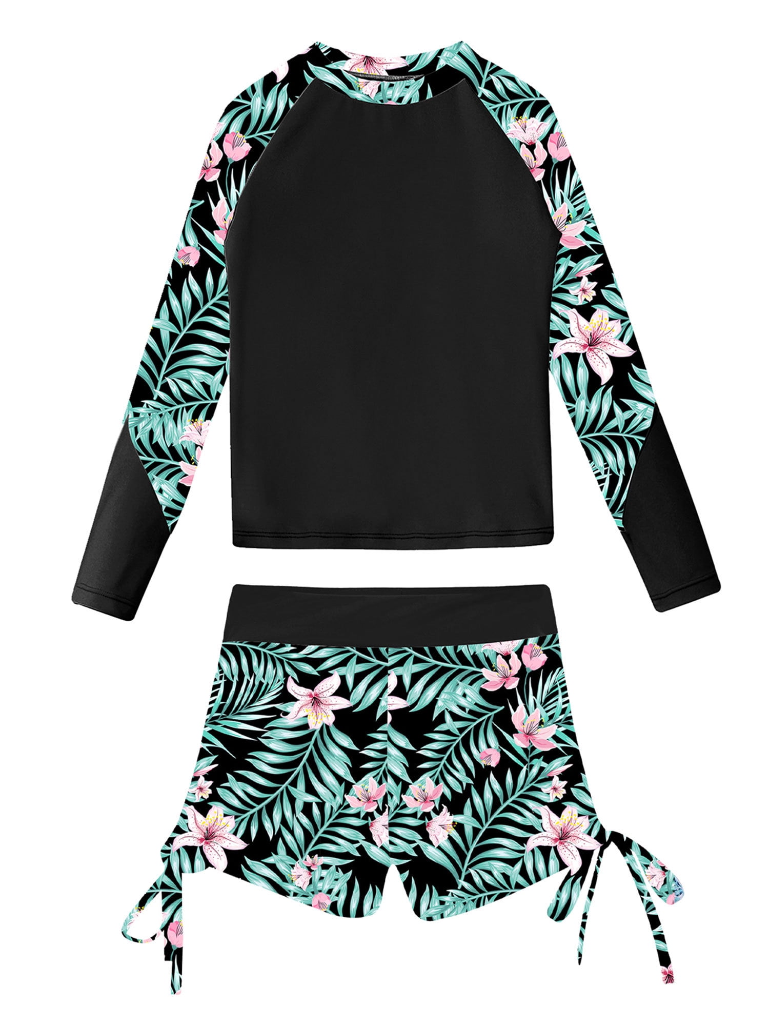 Haitryli Girls Long Sleeve Rash Guard Swimwear Beach Swimming Suit Sun ...