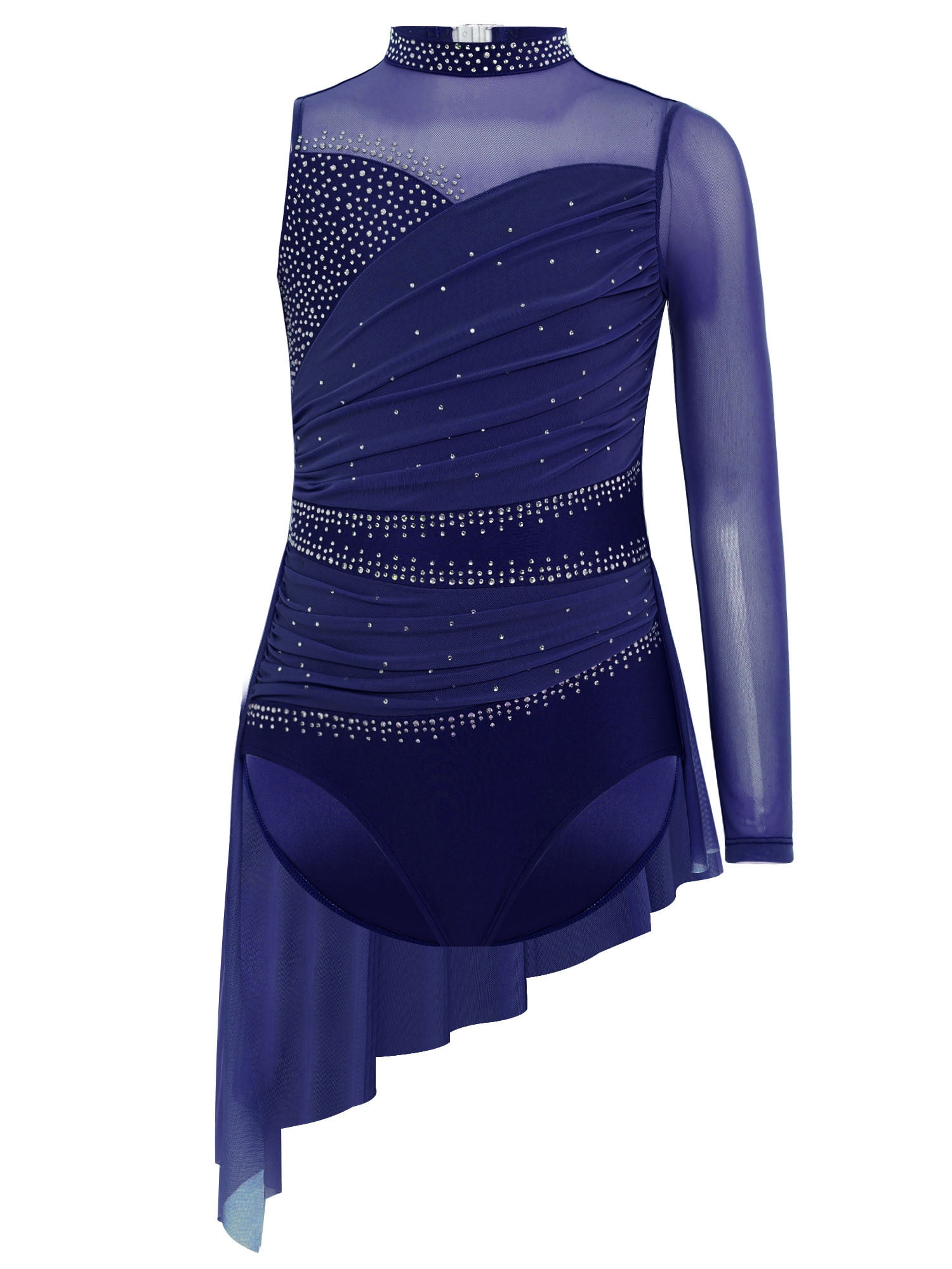 Haitryli Girls Lyrical Figure Skating Dance Dress Glitter Rhinestone ...