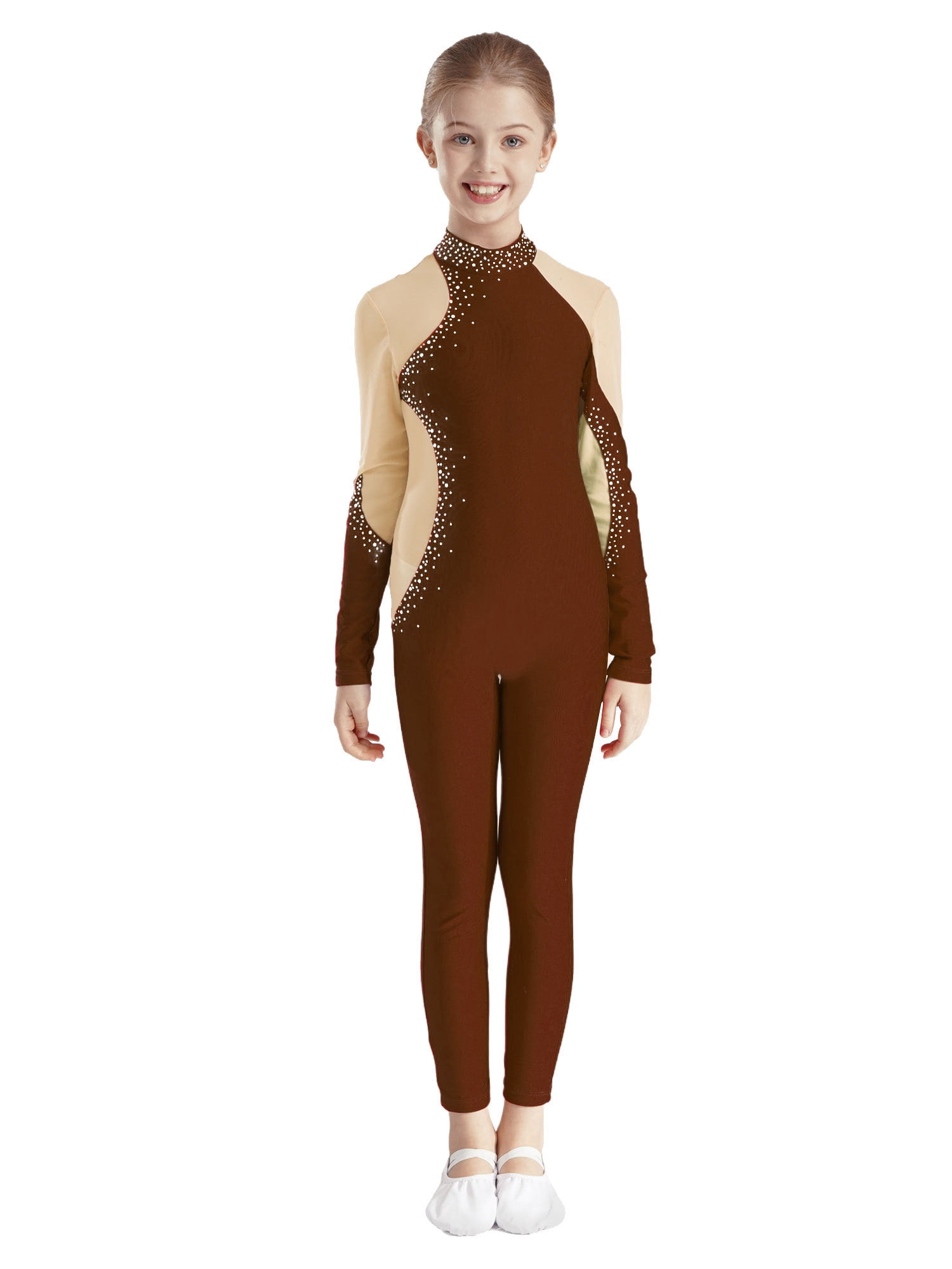 Haitryli Girls One Piece Gymnastics Leotard Dance Unitard Full Body ...