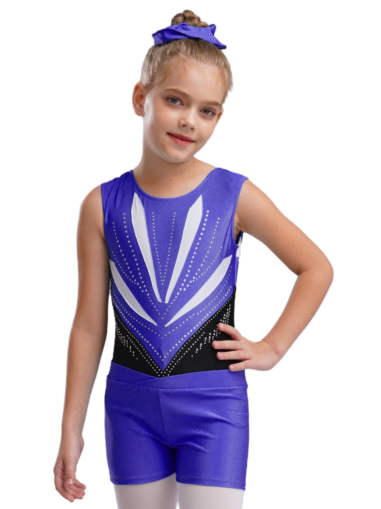 Haitryli Gymnastics Leotard for Girls Shiny Rhinestones Ballet Dance ...