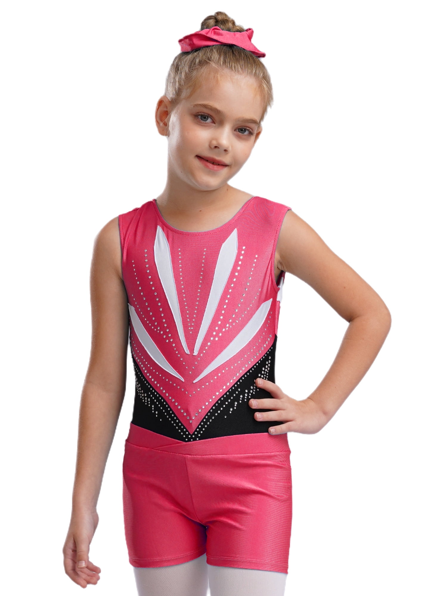 Haitryli Gymnastics Leotard for Girls Shiny Rhinestones Ballet Dance ...
