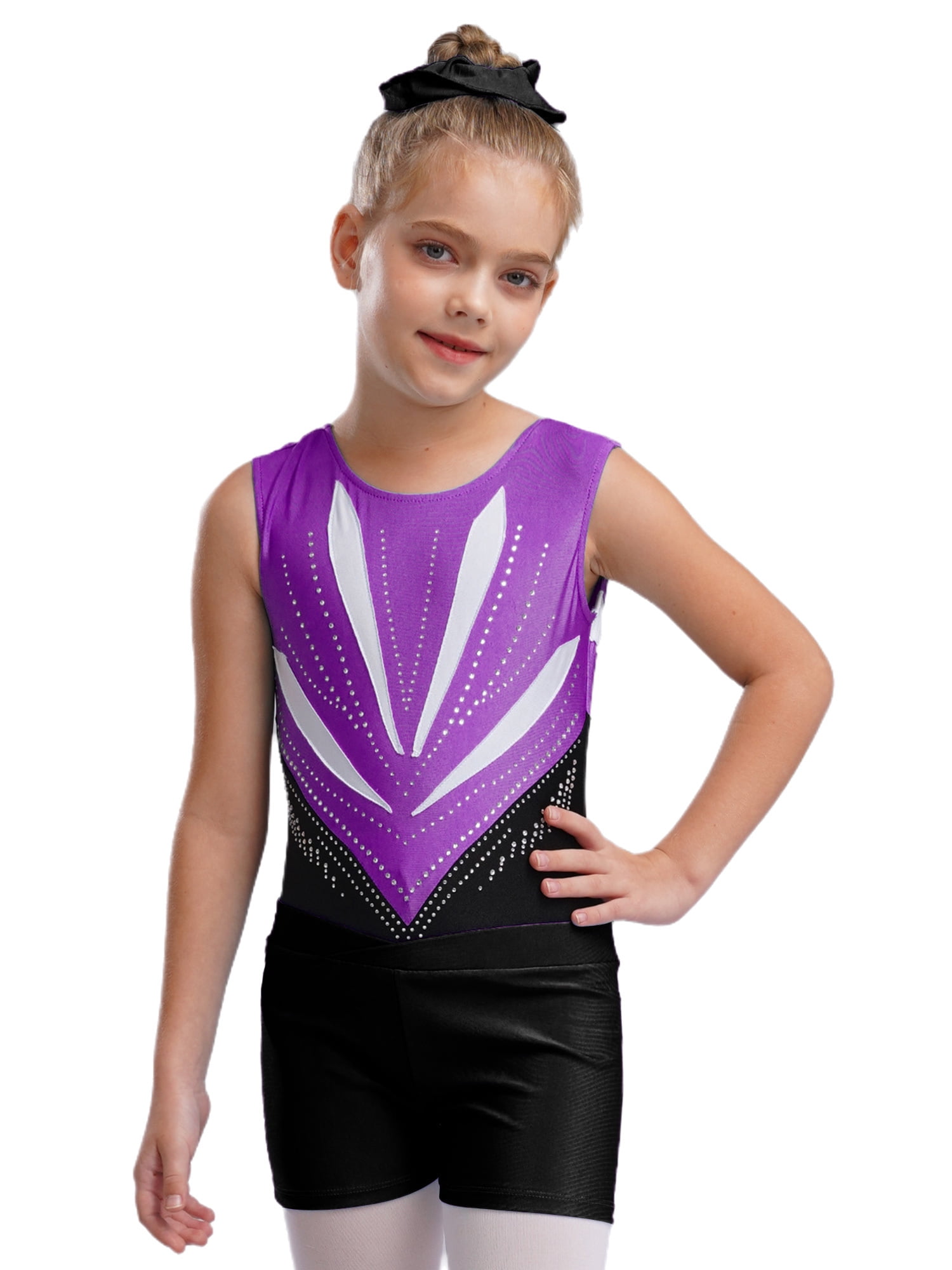 Haitryli Gymnastics Leotard for Girls Shiny Rhinestones Ballet Dance ...