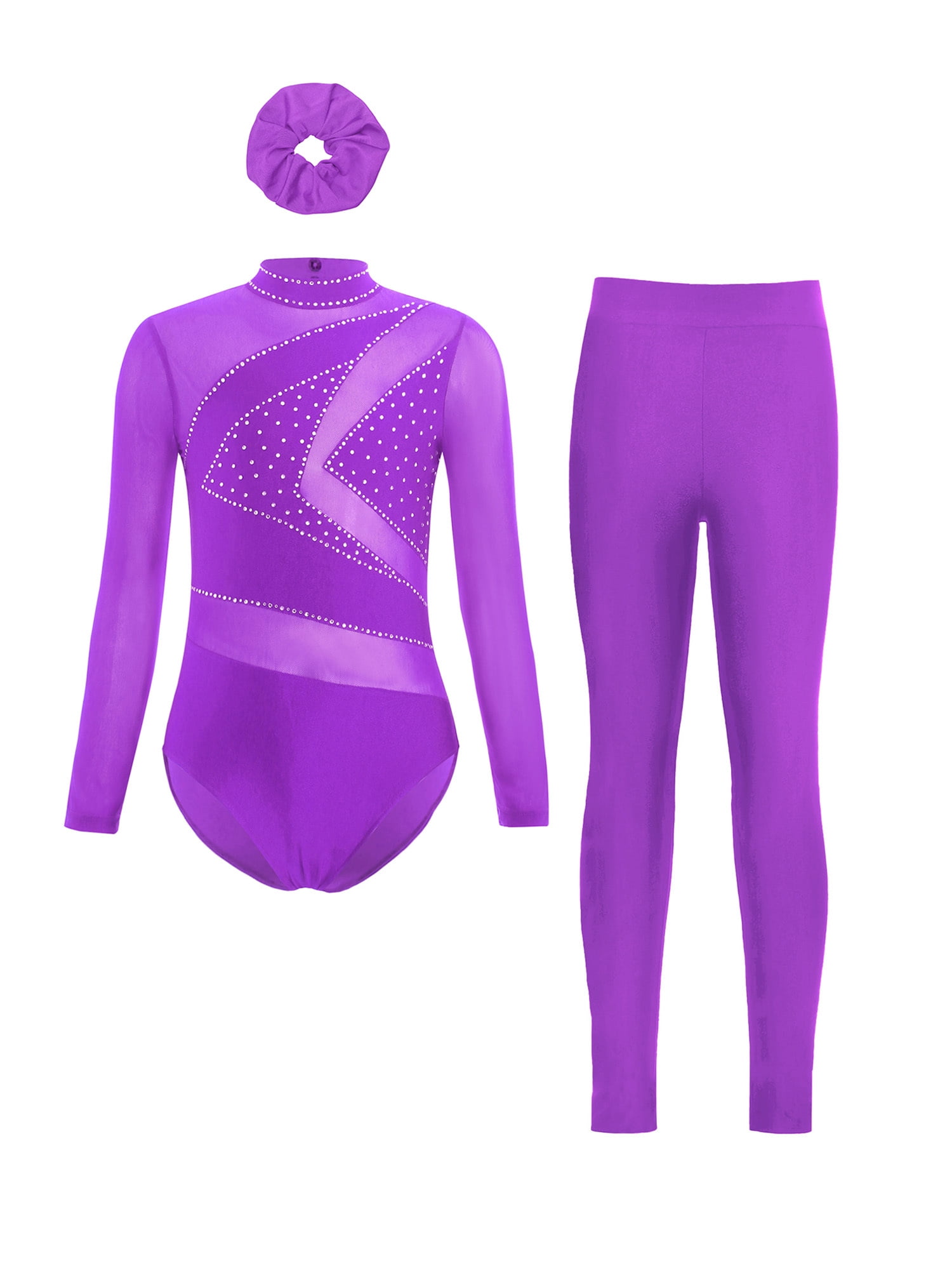 Haitryli Gymnastics Unitard for Girls Sparkly Figure Skating Jumpsuit ...