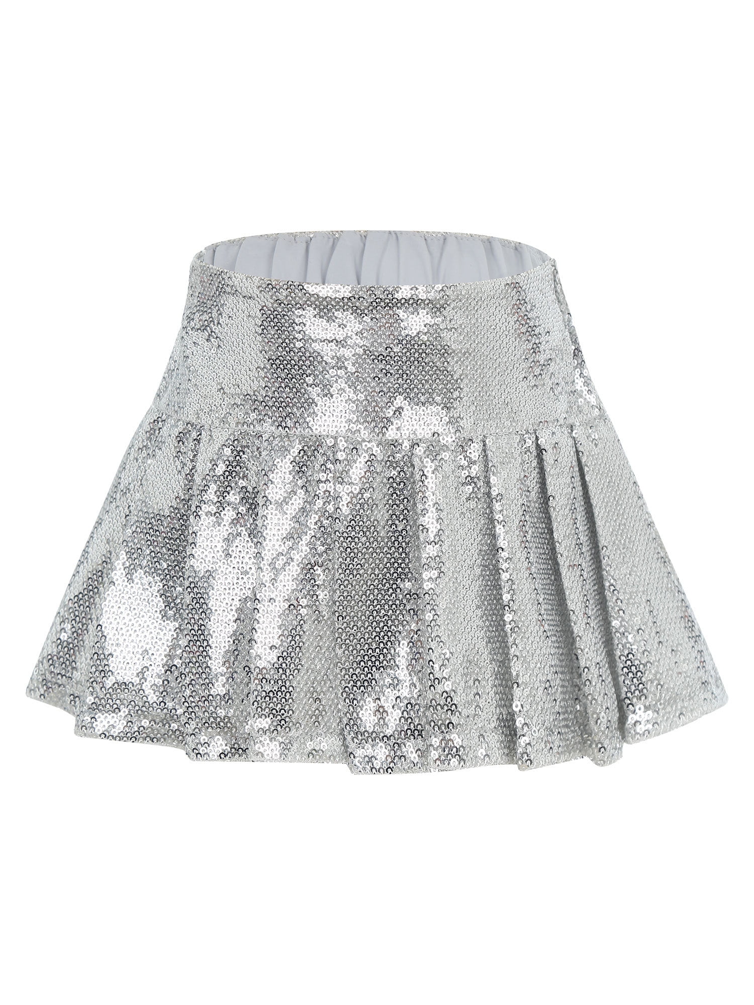 Haitryli Kids Baby Girls Sequin Pleated Skirts Cheer Dance Sparkly Mini ...