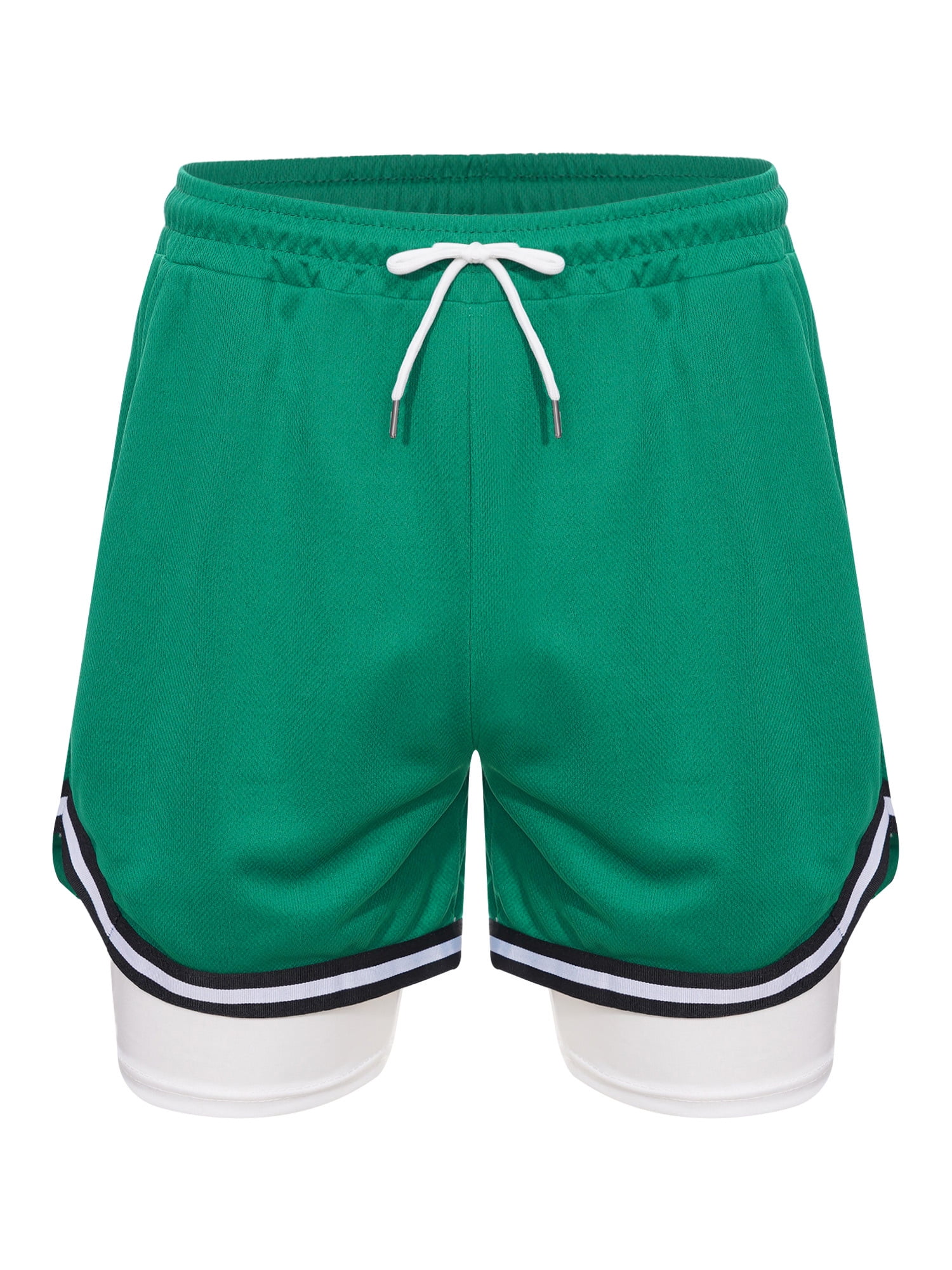 Haitryli Kids Boys 2 in 1 Shorts Sport Gym Booty Shorts with Pockets ...