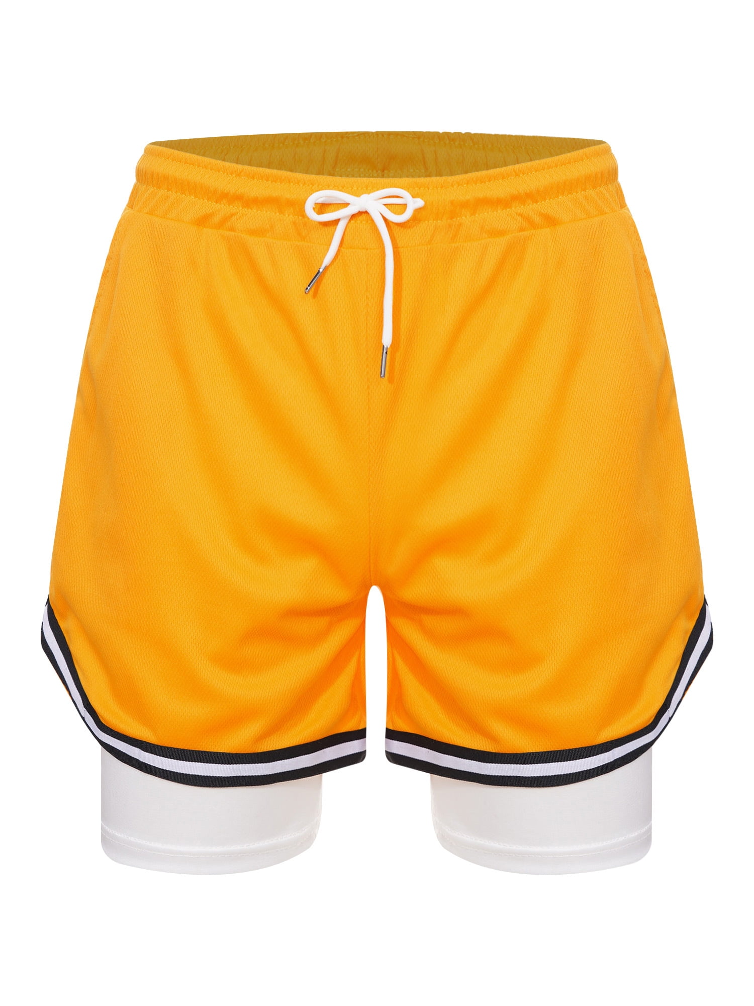 Haitryli Kids Boys 2 in 1 Shorts Sport Gym Booty Shorts with Pockets ...