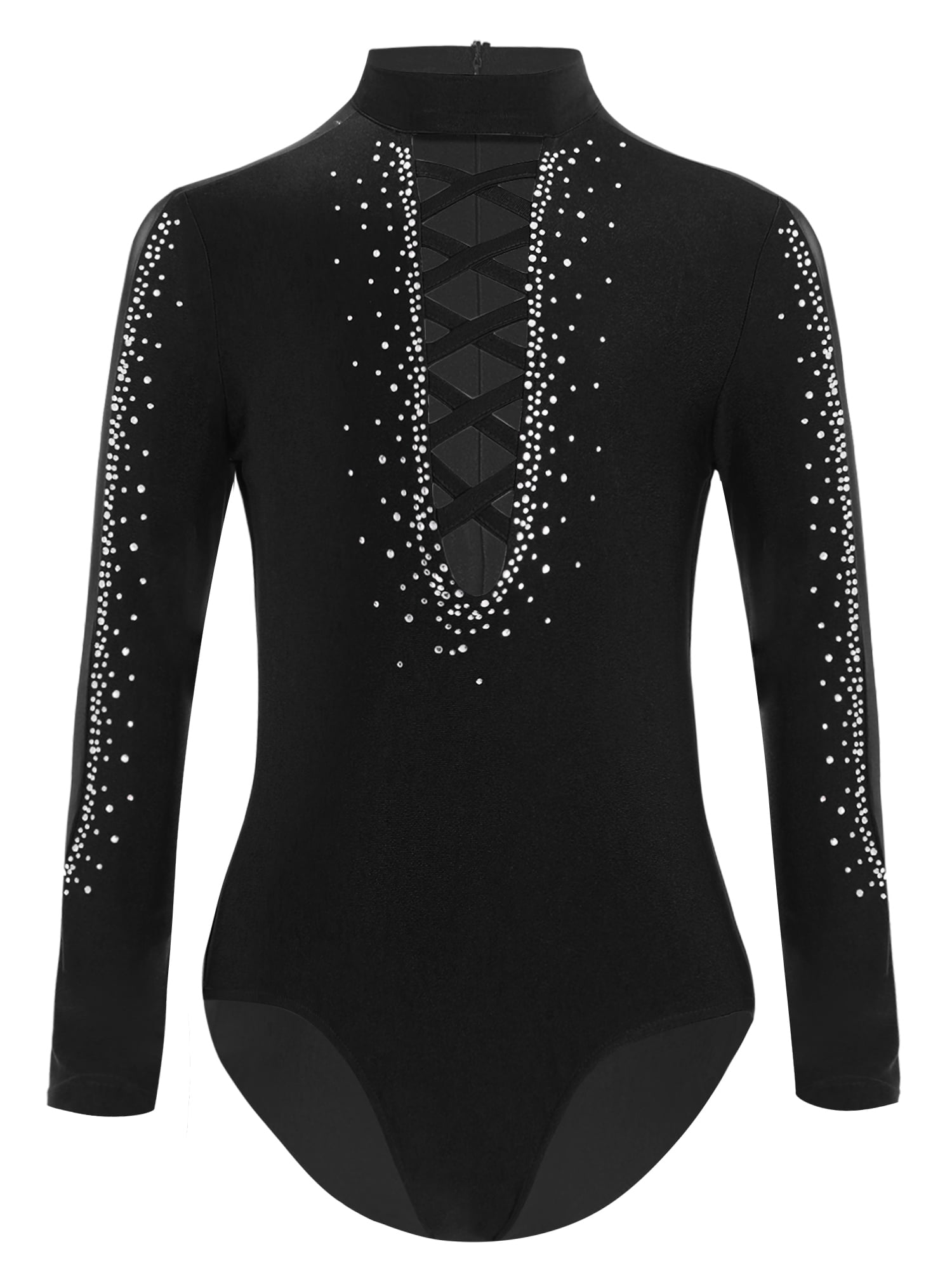 Haitryli Kids Boys Ballet Latin Dance BodysuitShiny Rhinestone Long ...