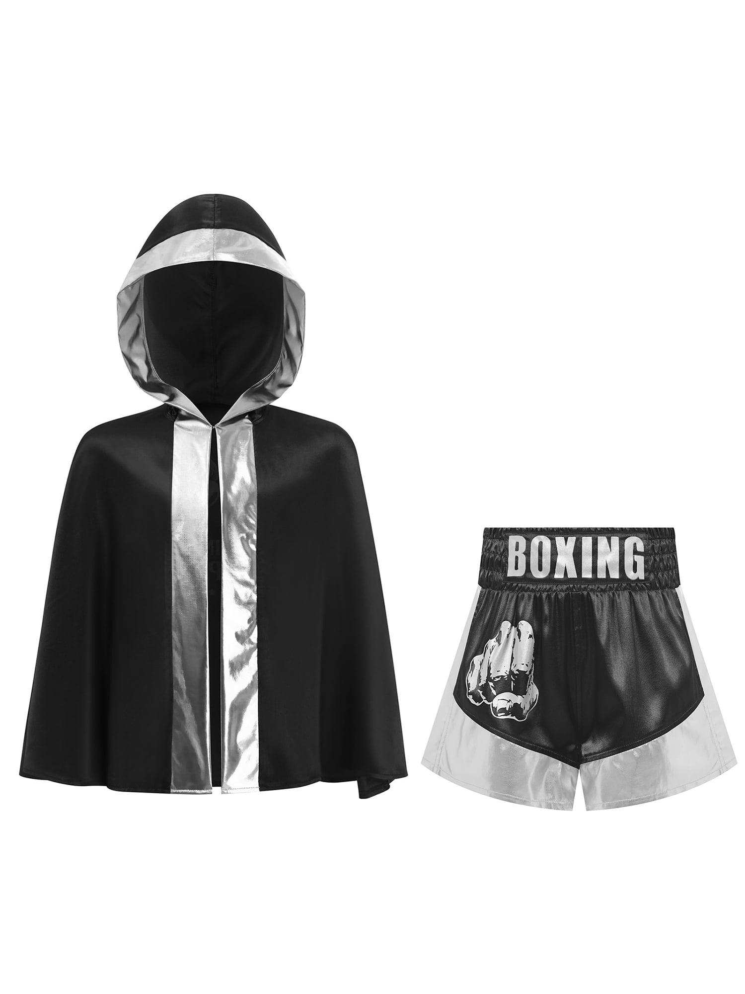 Haitryli Kids Boys Boxing Training Outfit Open Front Cloak With Print ...
