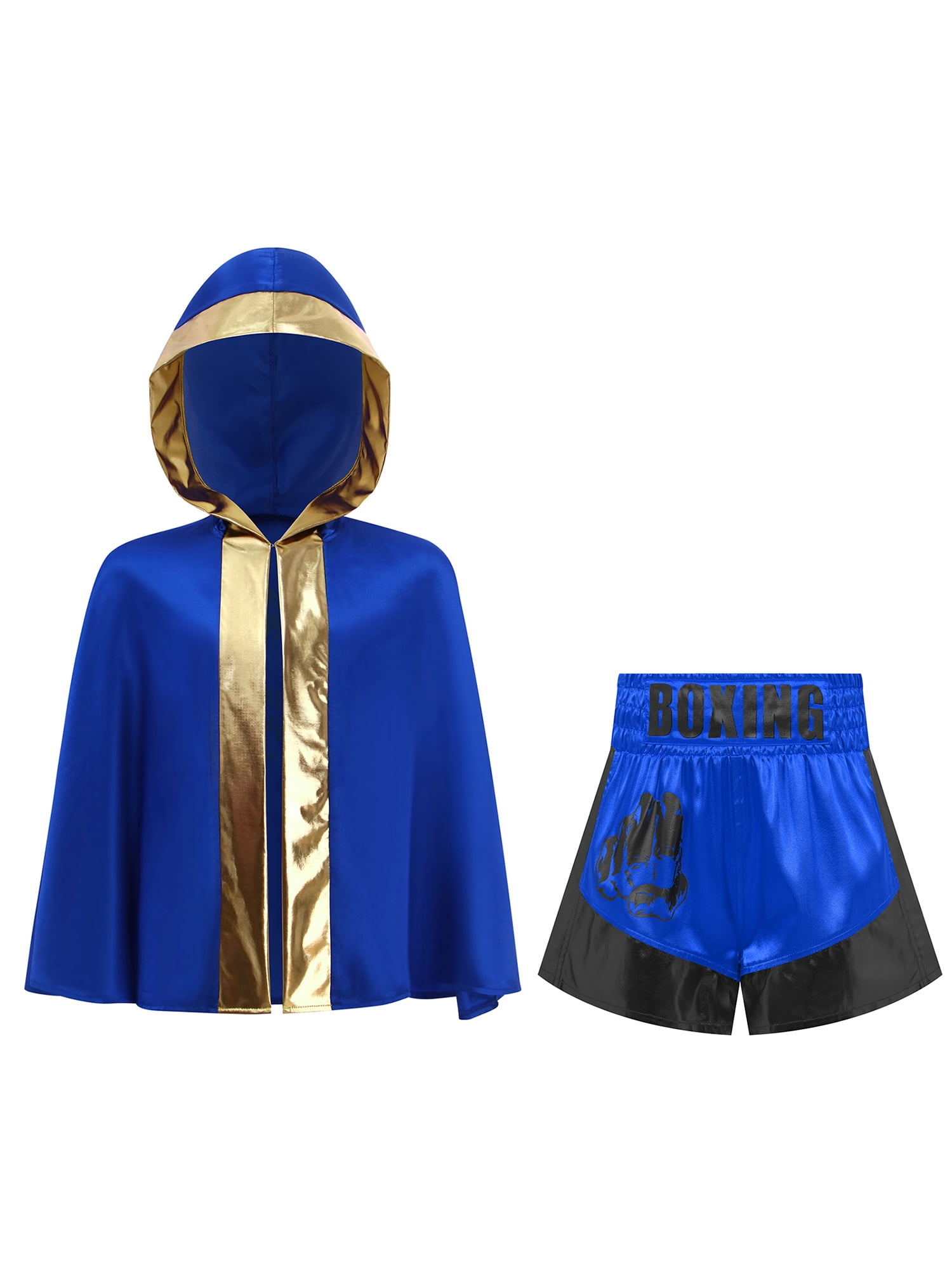 Haitryli Kids Boys Boxing Training Outfit Open Front Cloak With Print ...