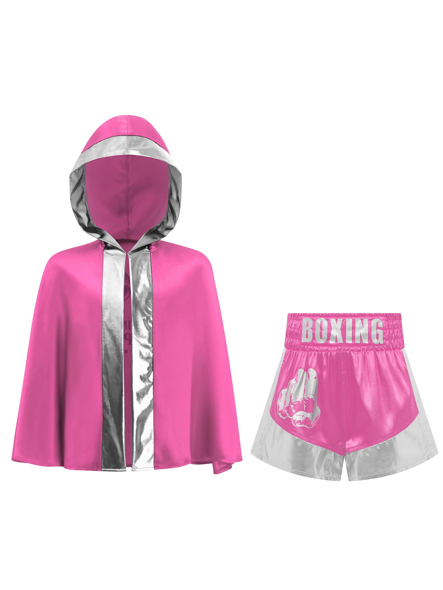 Haitryli Kids Boys Boxing Training Outfit Open Front Cloak With Print ...